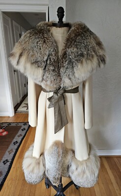 WOW Eurasian lynx Fur (cites exempt Lynx lynx) collar and trim coat ...
