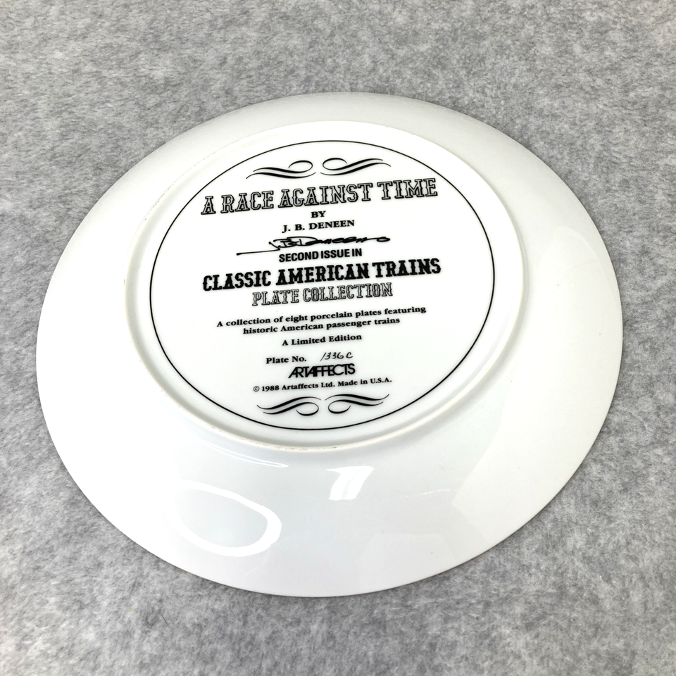 1988 Classic American Trains “A Race Against Time” Collector Plate ...
