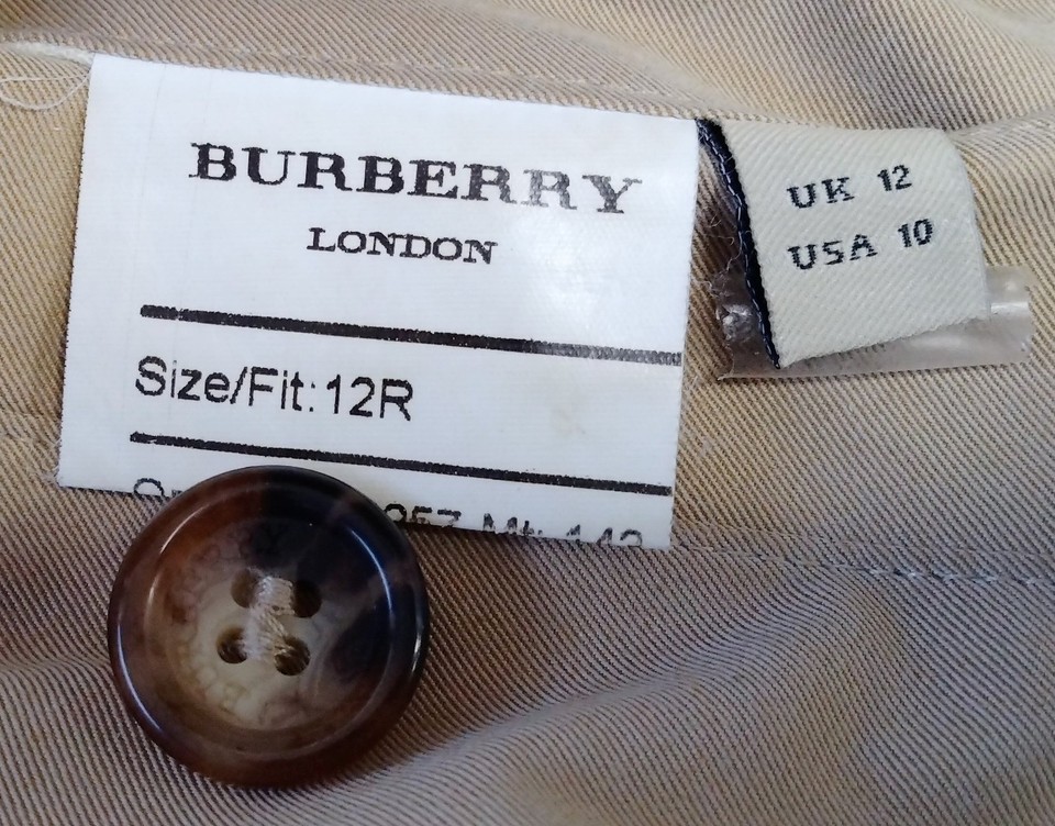 Burberry Size 12R Beige Trench Coat 100% Cotton/WR/37/#009 | eBay UK