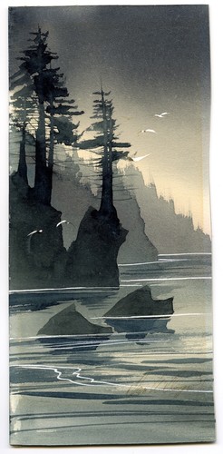 Dan Deegan Original Watercolor Painting / Signed / Unframed / 5"x11" | eBay