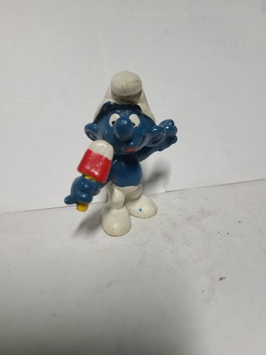Smurfs 20053 Ice Lolly Smurf Ice Cream Cone Vintage Figure PVC Toy ...