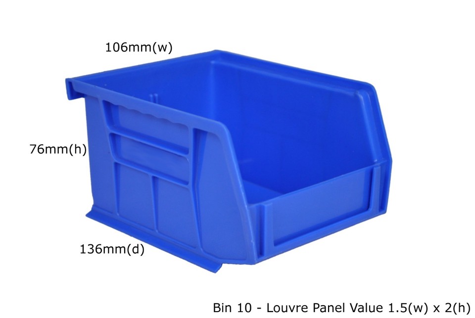 Blue Plastic Parts Bins - Component Storage Boxes Picking Boxes Garage ...