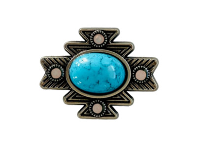 New! 1 1/2" wide AZTEC DESIGN WESTERN CONCHO SCARF SLIDE Turquoise ...