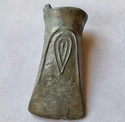 Antique European Engraved Bronze Celt Axe Head Prehistoric Tool Circa ...
