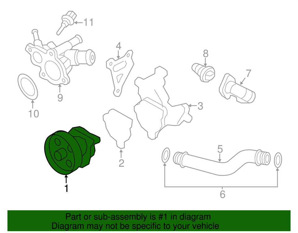 Genuine Nissan Water Pump 21010-3TA1B | eBay