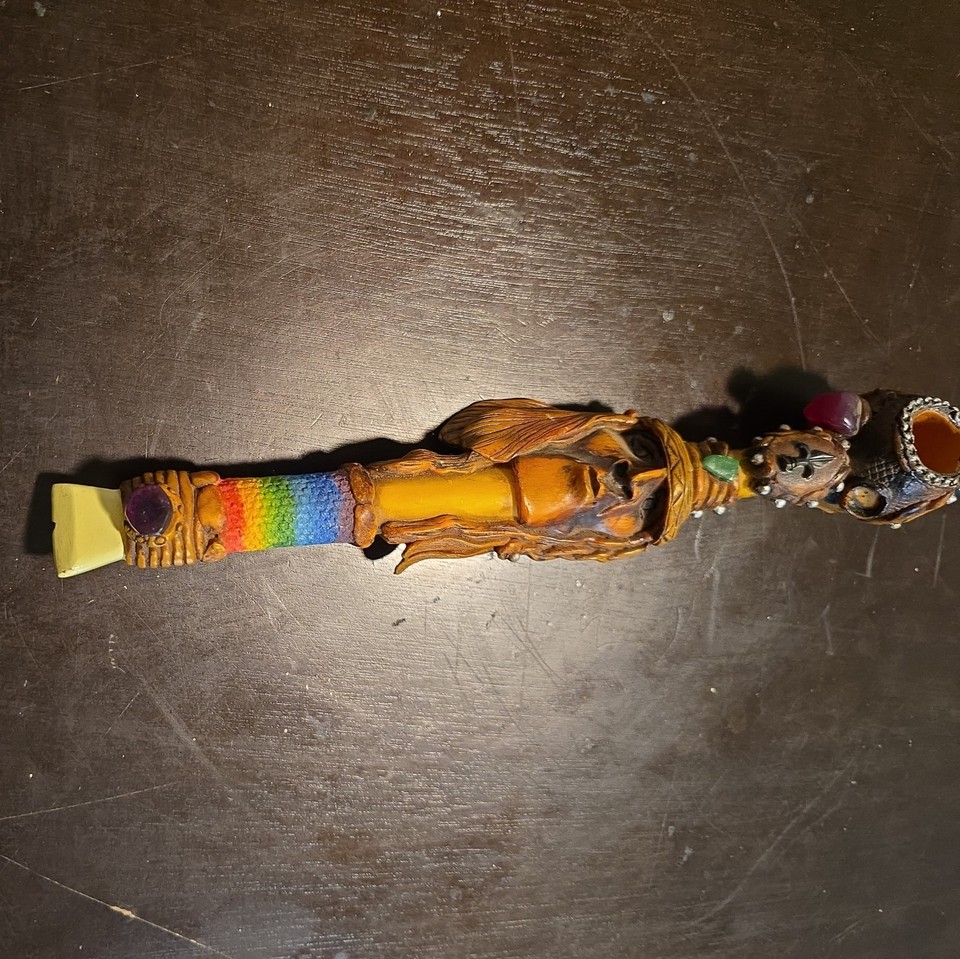 Vintage Peace Pipe Decorated Wall Hanging with Native American and ...