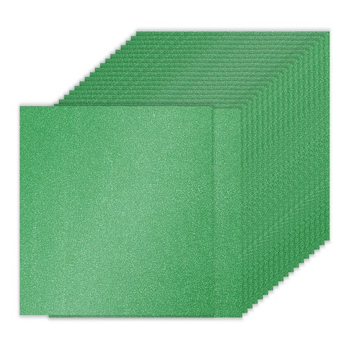 40Sheets Green Glitter Cardstock Paper, 12x12in 250gsm Square Sparkly ...