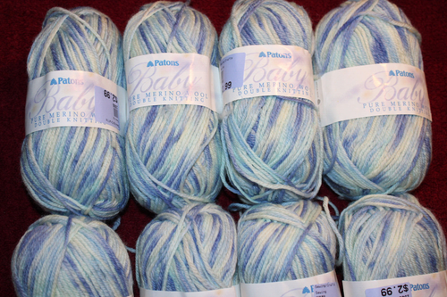 Patons Baby Pure Merino Wool Double Knitting Blue Yarn Lot of 13 Skeins ...