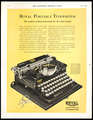 1928 ROYAL Portable Typewriter Writing Instrument for Whole Family Vtg ...
