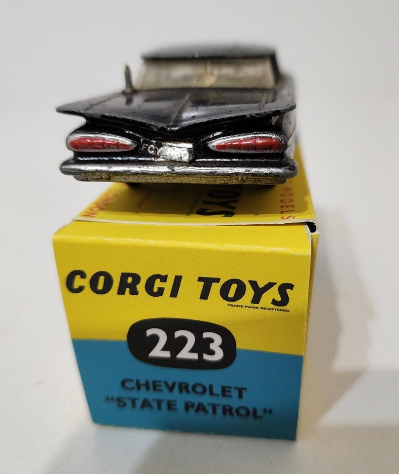 Vintage Corgi Toys #223 Chevrolet Impala State Patrol Police Car Made ...
