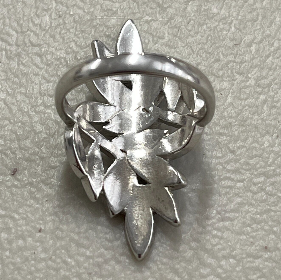 Sterling Silver Ring Leaves Blue Green Boulder Opal 925 Size 6.75 GLS ...