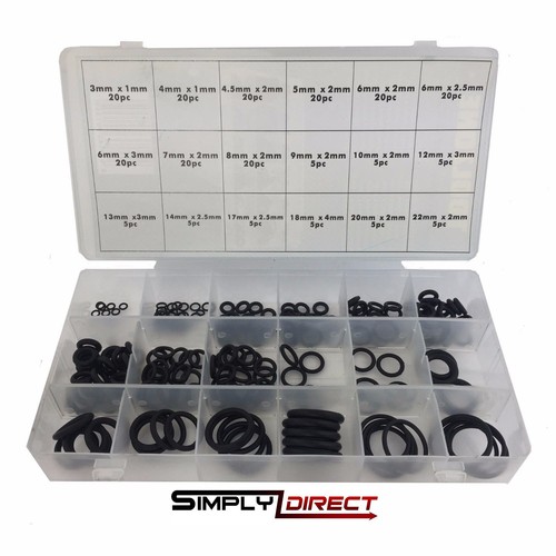 225Pc O RING SET Assorted O-Ring Washer Kit Pack Rubber ORing Seals ...