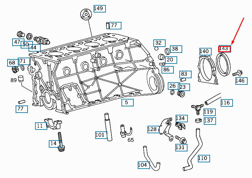 OEM MERCEDES-BENZ SPRINTER 903 CRANKSHAFT REAR SEALING RING A0179977447 ...
