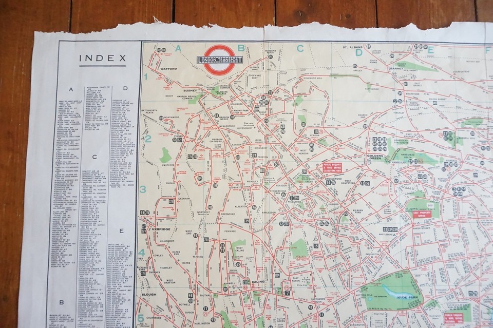 1935 London Transport Map London Bus Routes Poster Tube Underground ...