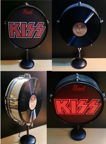 KISS Desktop/Shelf Drum Display Lamp with Multi-Colored LED's + Remote ...