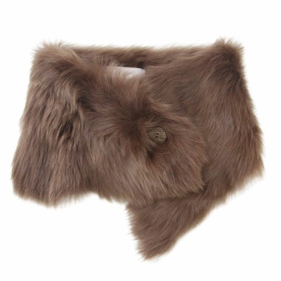 GUSHLOW&COLE Stole Brown / Tuscan Lamb Buttoned Stole / Tippet ...