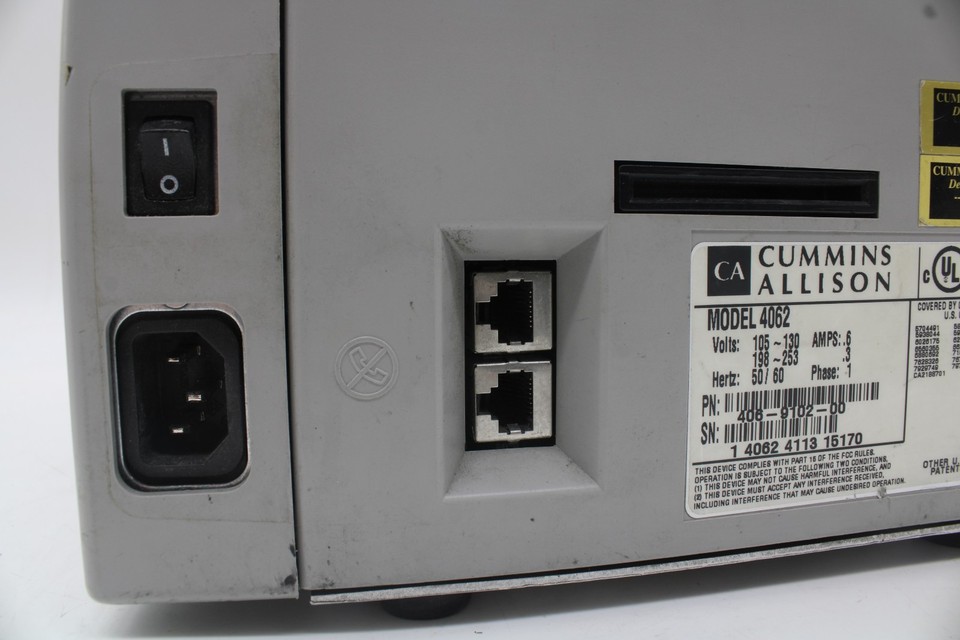Cummins Allison JetScan 4062ES Currency Bill Counter 406-9102-00 w ...