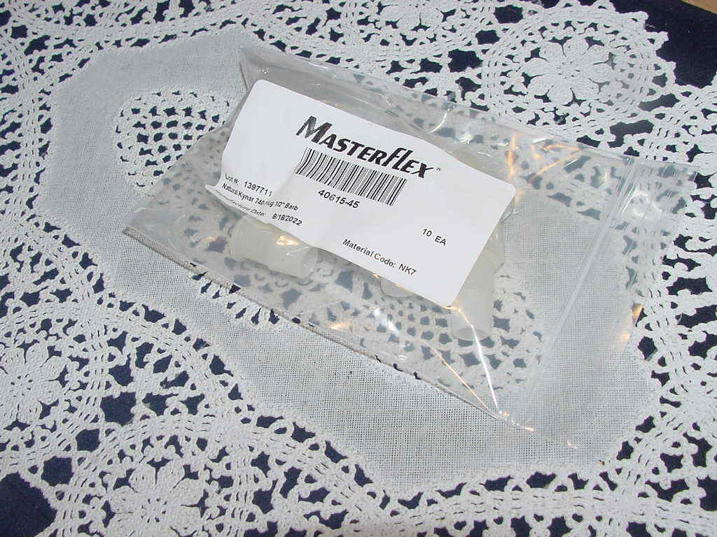 Package of Ten MasterFlex 40615-45, Plug 1/2 Inch Barb, Natural Kynar ...