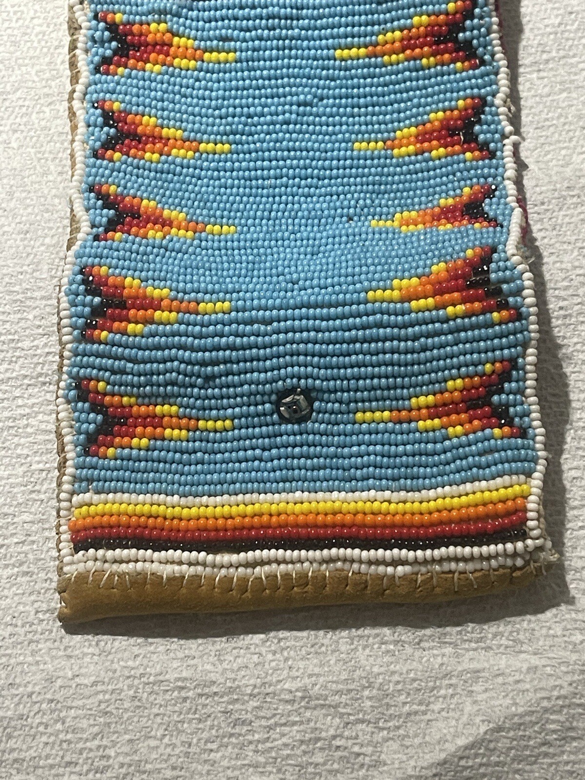 First Nations Beaded Soft Leather Wallet. Nice intricate bead design ...