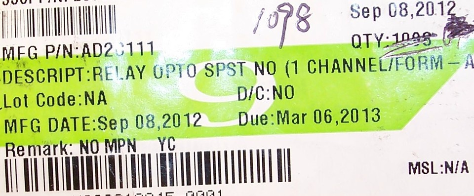 QTY (10) AD2C111 SOLID STATE OPTRONICS SOLID STATE RELAYS 4 PIN DIP SPST-NO ROHS | eBay