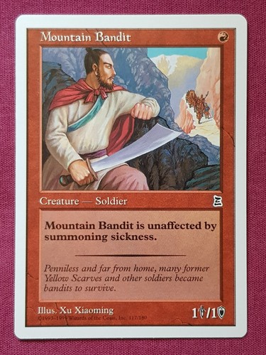 Magic The Gathering PORTAL THREE KINGDOMS MOUNTAIN BANDIT red card MTG ...