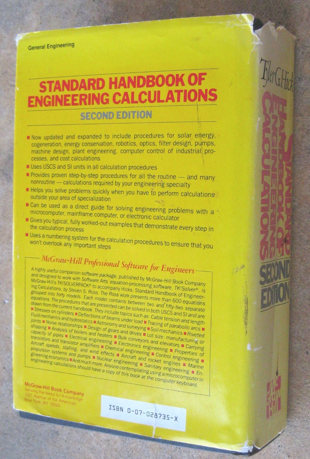 STANDARD HANDBOOK OF ENGINEERING CALCULATIONS TYLER HICKS 1985 | eBay