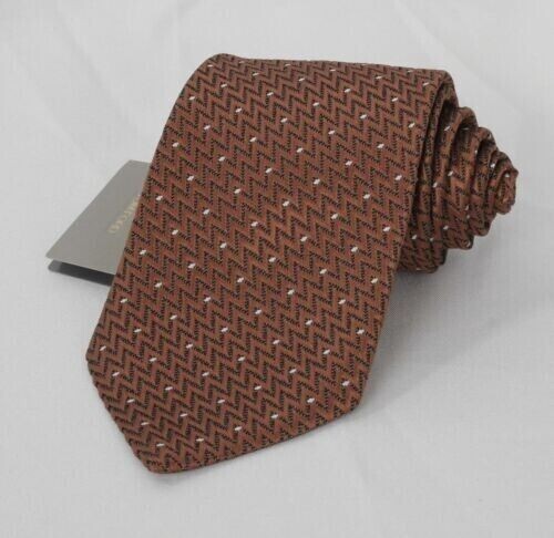 NEW TOM FORD Necktie SILK Light Brown & Black Zig Zag with Ivory Dots ...
