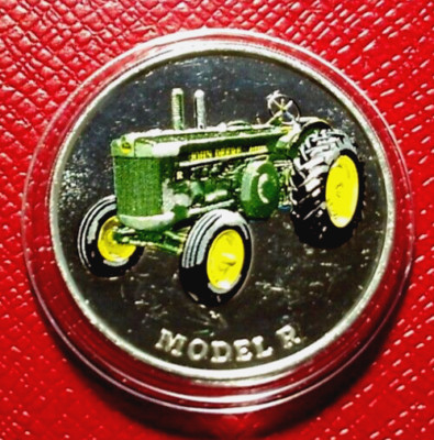 John Deere-Model R Tractor Art Round 1 Troy oz..999 Fine Silver ...