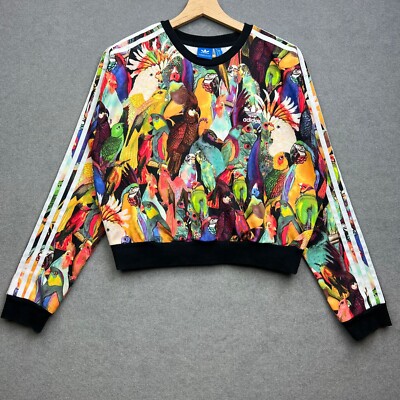 ADIDAS FARM RIO Sweatshirt Women UK 10 Passaredo Originals Parrot Birds ...