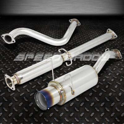 FOR 93-97 HONDA DEL SOL Si EG1 4.5" BURNT TIP MUFFLER SS CATBACK ...