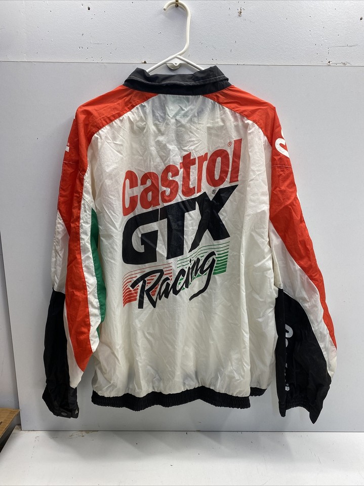 Vintage Castrol GTX Drag Racing Men Full Zip Light Windbreaker Jacket ...