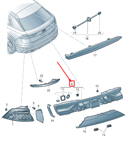 NEW AUDI RSQ8 4MN REAR LED TAIL LIGHT 4M8945695 NO IMPORT DUTIES TO 🇺🇸 ...
