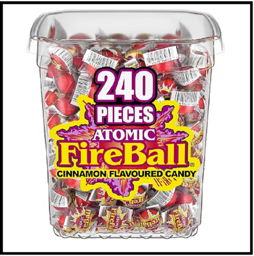 Atomic Fireballs Candy 4.05 Pound Bulk Tub 240 Count 1 Pack Red Hot ...