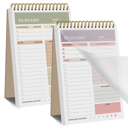2 Packs to Do List Notepad, A5 to Do List Notebook for Work Undated ...