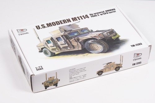 T-MODEL TM-7203 1/72 U.S. M1114 blindé HMMWV FRAG 5 avec tourelle GPK ...