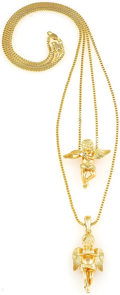 Angels Two Necklaces New Set 24 And 30 Inch Box Chains Praying And ...