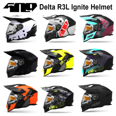 509 Delta R3L Ignite Electric Shield Snowmobile Helmet Black Ops Racing ...