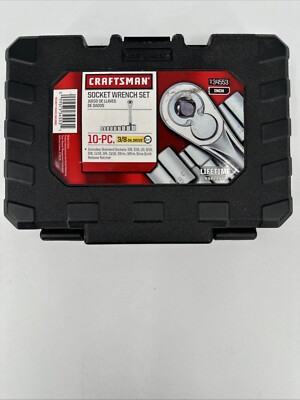 Craftsman 9-34553 SAE 10 Pc 3/8” Drive Socket & Ratchet Wrench Set | eBay