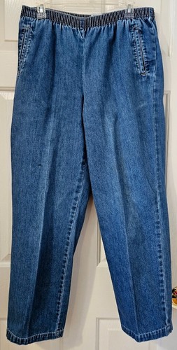 Koret City Blues Pants Womens Sz 14~Denim~ High Rise~ Elastic Waist ...