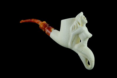 Mermaid Smoking Pipe Block Meerschaum-NEW Handmade Custom Made Fitted ...