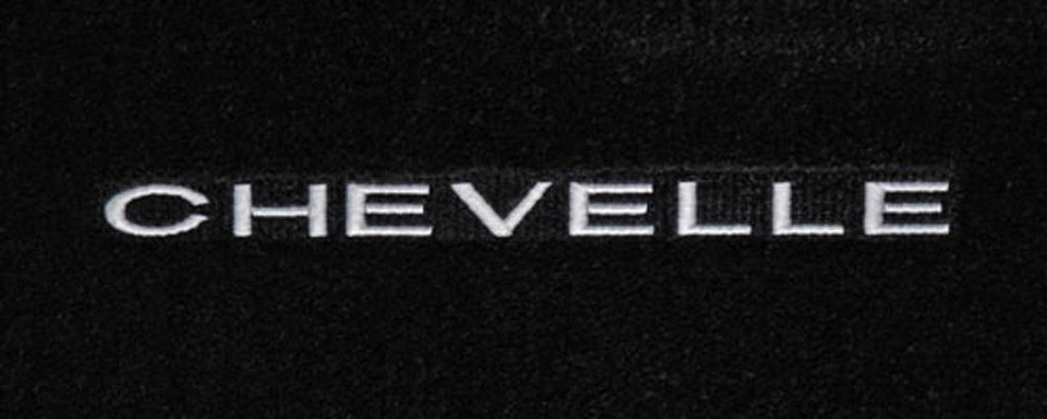 1966-1967 Chevelle Floor Mats Black Carpet Embroidered Silver Logo Set ...