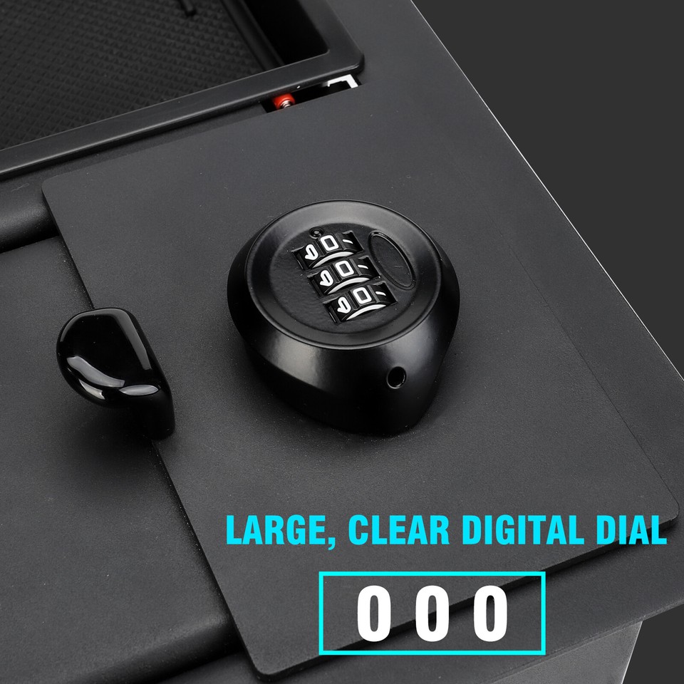 Hidden Car Gun Center Console Safe Box w/ Lock & LED For 2014-2021 ...