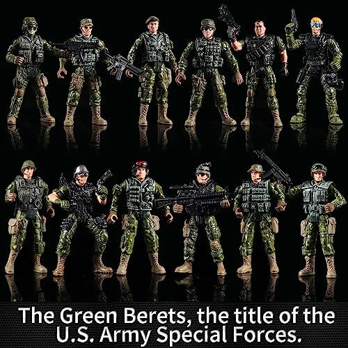 Army Men Action Figures Set, Include 12 Toy Soldiers with Digital Camo ...