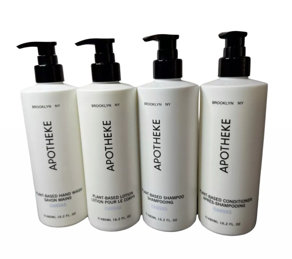 4 PACK Apotheke Plant-Based Set: Shampoo, Conditioner, Lotion,Hand Wash ...