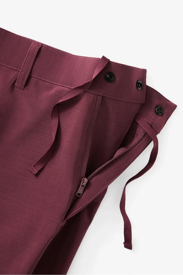 Fabletics Men's Pants The Only Pant Med Stretchy Water-Resistant Merlot ...