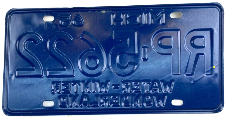 Vintage 1965 Michigan Car License Plate Man Cave Garage Pub Decor ...