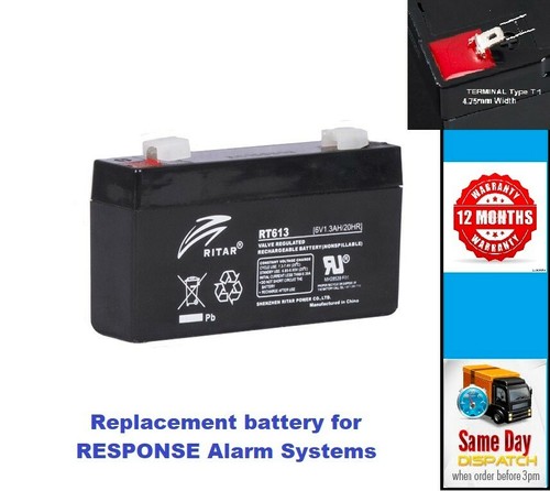 NEW ReChargeable 6Volt 1.2ah / 1.3ah Replacement Battery RESPONSE Alarm ...