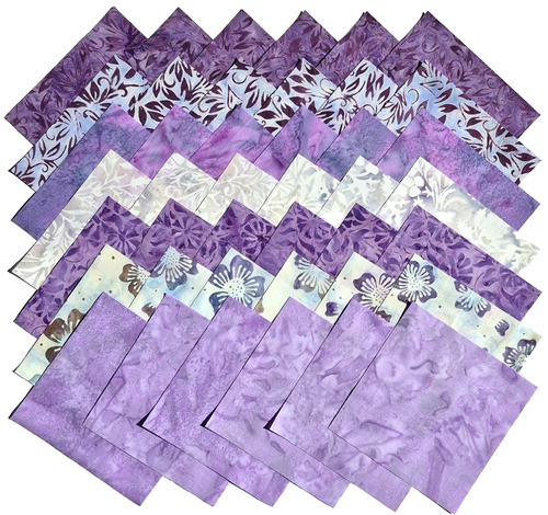 Assorted PURPLE Batiks from Island Batik - (42) 5" batik squares set | eBay