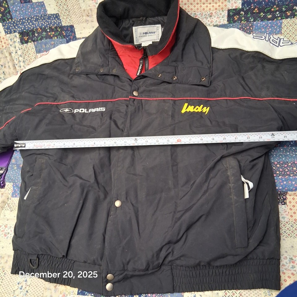 VTG Polaris SP Indy Racing Checkered Flag Jacket Mens Size XL Tall XLT ...