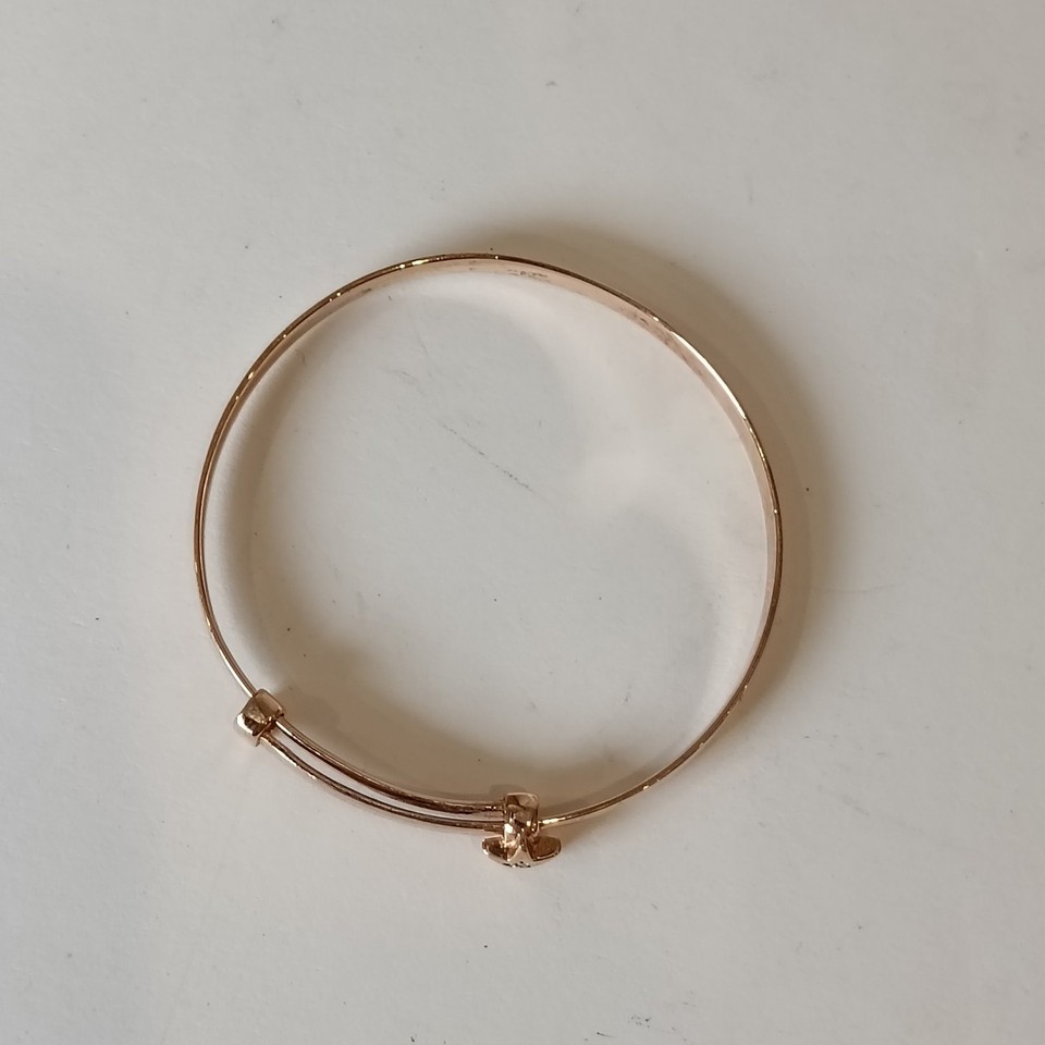Louella Rose Gold Star Charm Women's Bangle Bracelet 925 Hallmarked ...